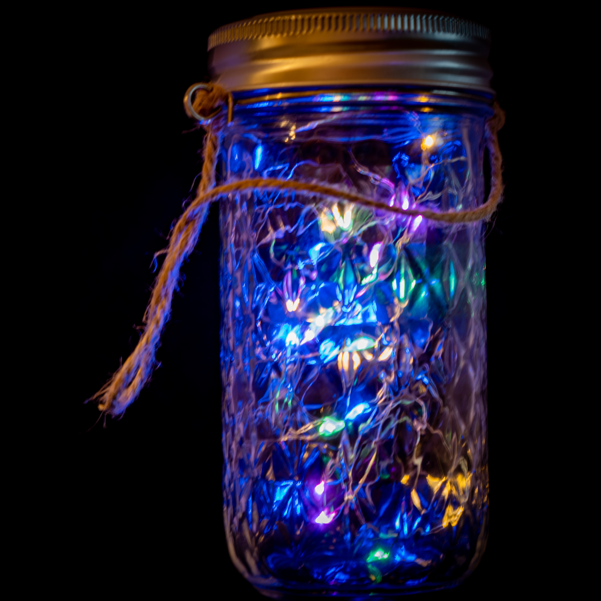 Pastel Multi-Color LED Quilted Crystal Solar Fairy Light Jar (12oz ...